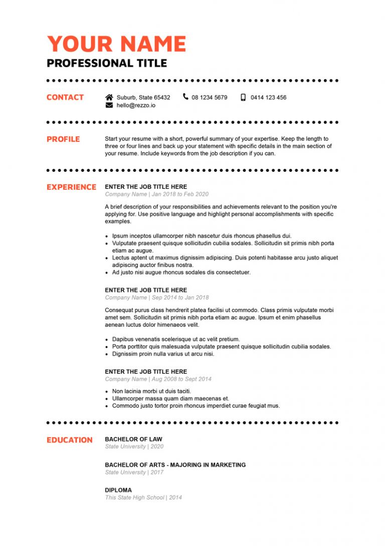 Resume Templates - Rezzo